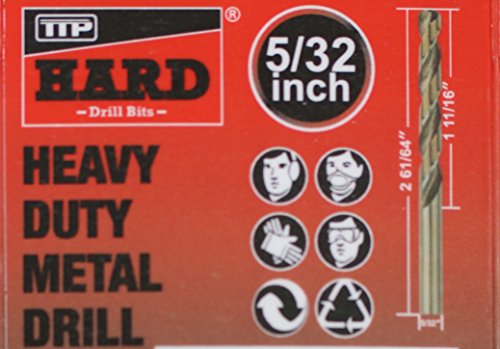 TTP HARD Drills Bits 5/32-Inch, 10 X Imperial Drill Bits Cobalt for Drilling Harder Metals Stainless Chrome Aluminum Cast Iron