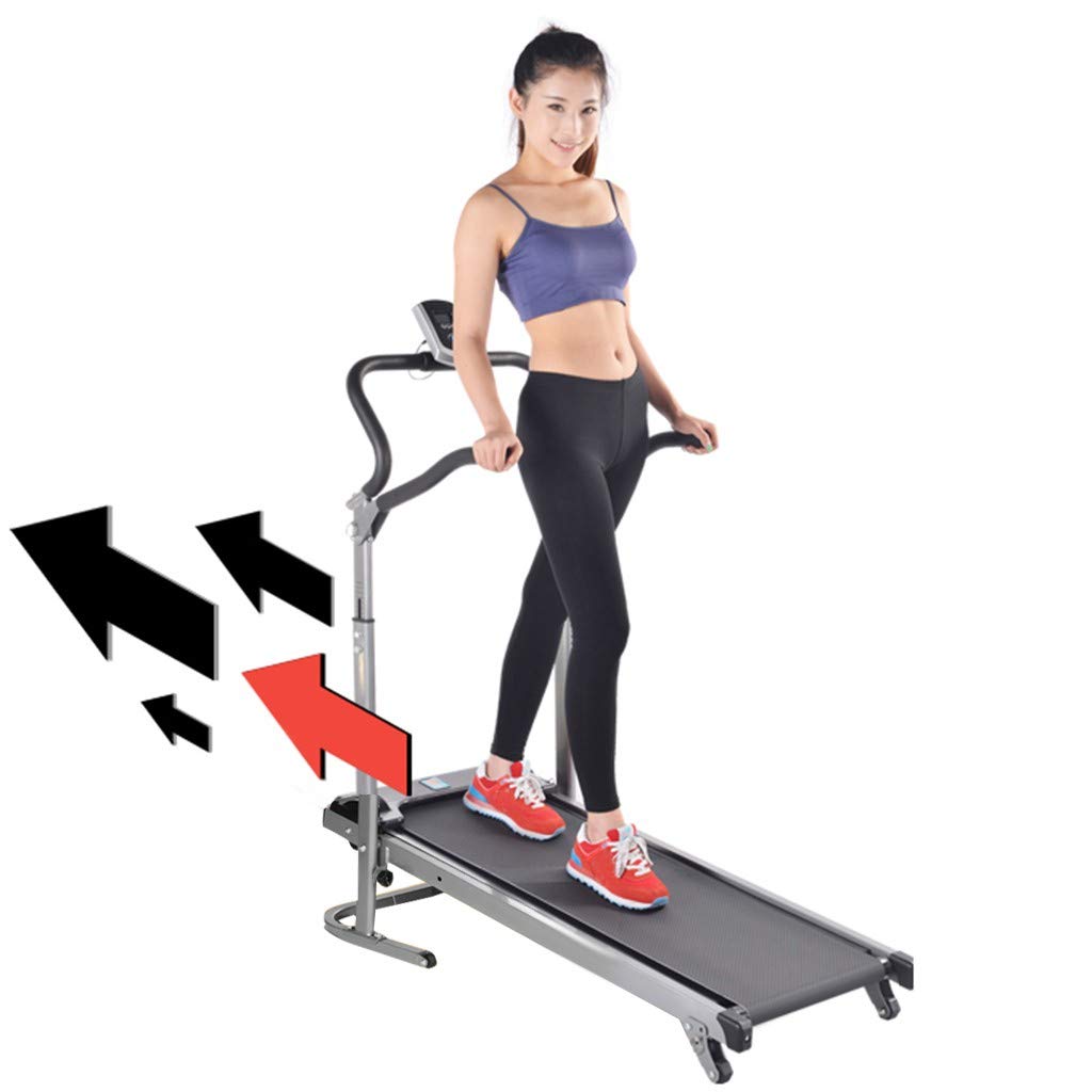 OKBOP Folding Manual Treadmill, 4-in-1 Foldable Under Desk Treadmills Machine for Small Space, Incline Compact Mini Walking Machine for Home Office, 300 lbs Weight Capacity (Black)