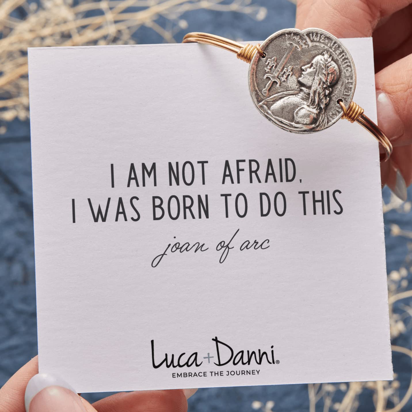 Luca + Danni Joan Of Arc Bangle Bracelet For Women - Brass Tone Regular Size Made in The USA