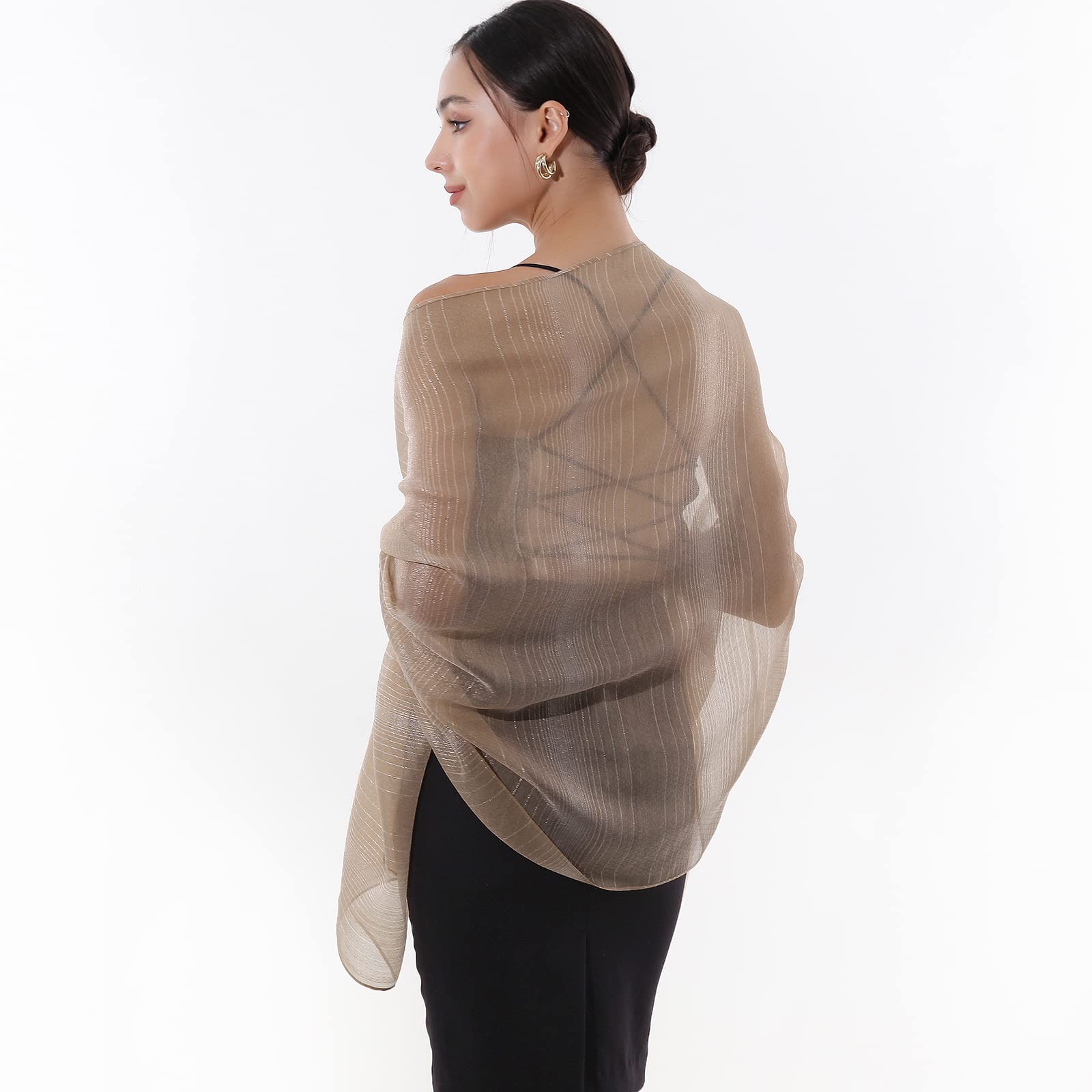 RIIQIICHY Womens Scarf Camel Pashmina Shawls and Wraps for Evening dresses Sheer Shawl for Weddings