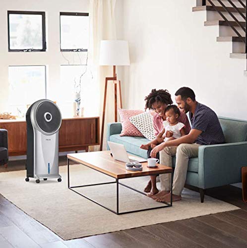 Newair Evaporative Air Cooler and Portable Cooling Fan in Silver, Honeycomb Pad Cooling, 470 CFM, 1.45 Gallon Removable Water Tank, Remote Control and Timer, Cost Saving Cooling for Dry Climates