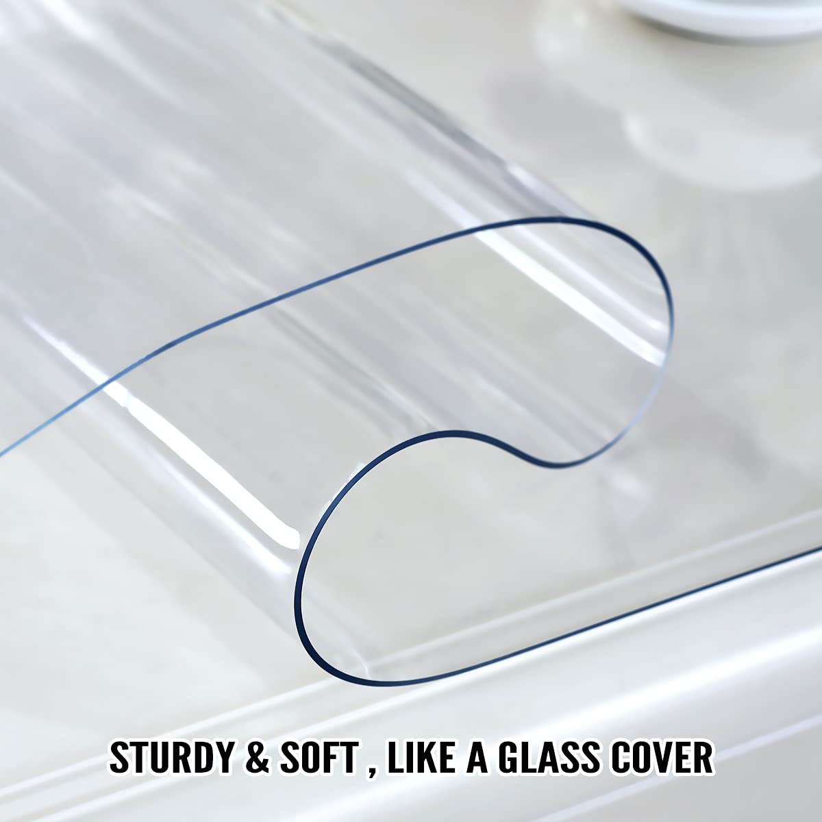 Royhom Clear Table Cover Protector 2mm Thick 54 x 54 Inch Table Protector for Dining Room Table, Waterproof Table Plastic Cover, Dining Table Cover Rectangle for Wood, Countertop, Kitchen Table