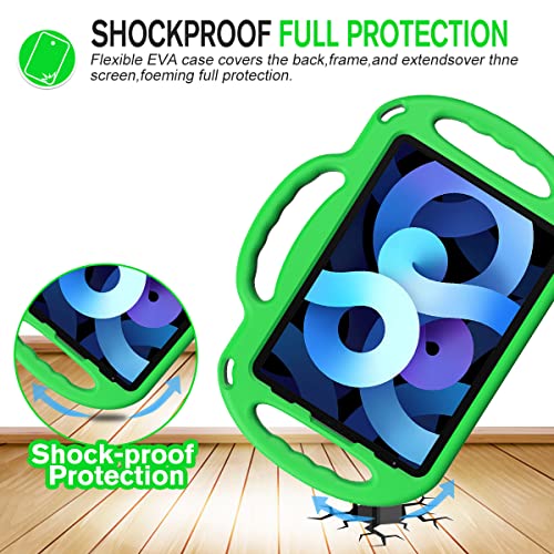 SUPNICE Case for iPad Air 5th Generation(2022)/iPad Air 4th Generation(2020) 10.9 inch/iPad Pro 11, Shoulder Strap, Shockproof Handle Stand Kids Case for 10.9 inch iPad Air 5/Air 4 /Pro 11, Green