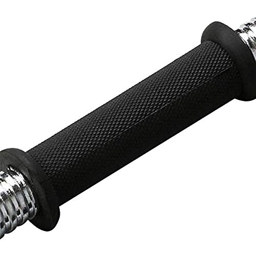 MQQ 2pcs Dumbbell Handles，with Spinlock Collars Weight Lifting Bar 1" Set Fitness Equipment Accessories Rubber Non-Slip Handle Pair Dumbbell Bar Chrome Dumbbell Bars