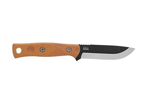 TOPS Knives Fieldcraft 3.5 Fixed Blade Knife, 3.75in, 1095 RC 56-58 Steel Blade, Tan MBROS-01