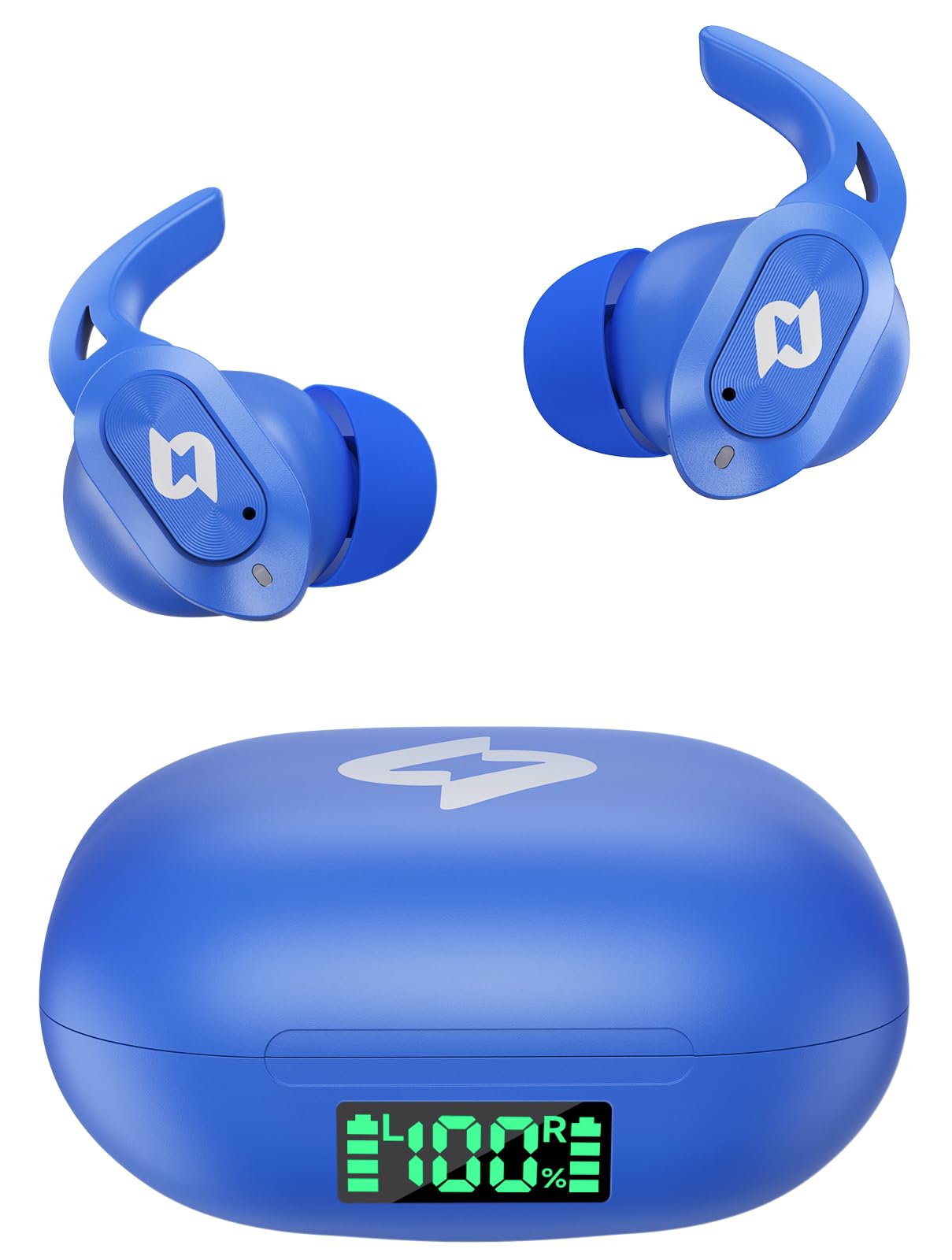 Wireless Ear Buds Bluetooth Headphones with Wireless Charging Case 32H Playback LED Display in Ear Earphones Waterproof Ear Buds Built in Mic Stereo Bass for iPhone Samsung Android Sport Workout