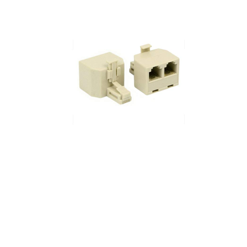 VISTRIC 2-Pack, Phone Line Splitter, RJ11 Male Plug to Dual Female Sockets, Plug in Wall Jack, Split one Line for 2 Devices. Works with Telephones, Fax-Machines, Answering-Machines, Cordless-Phones.