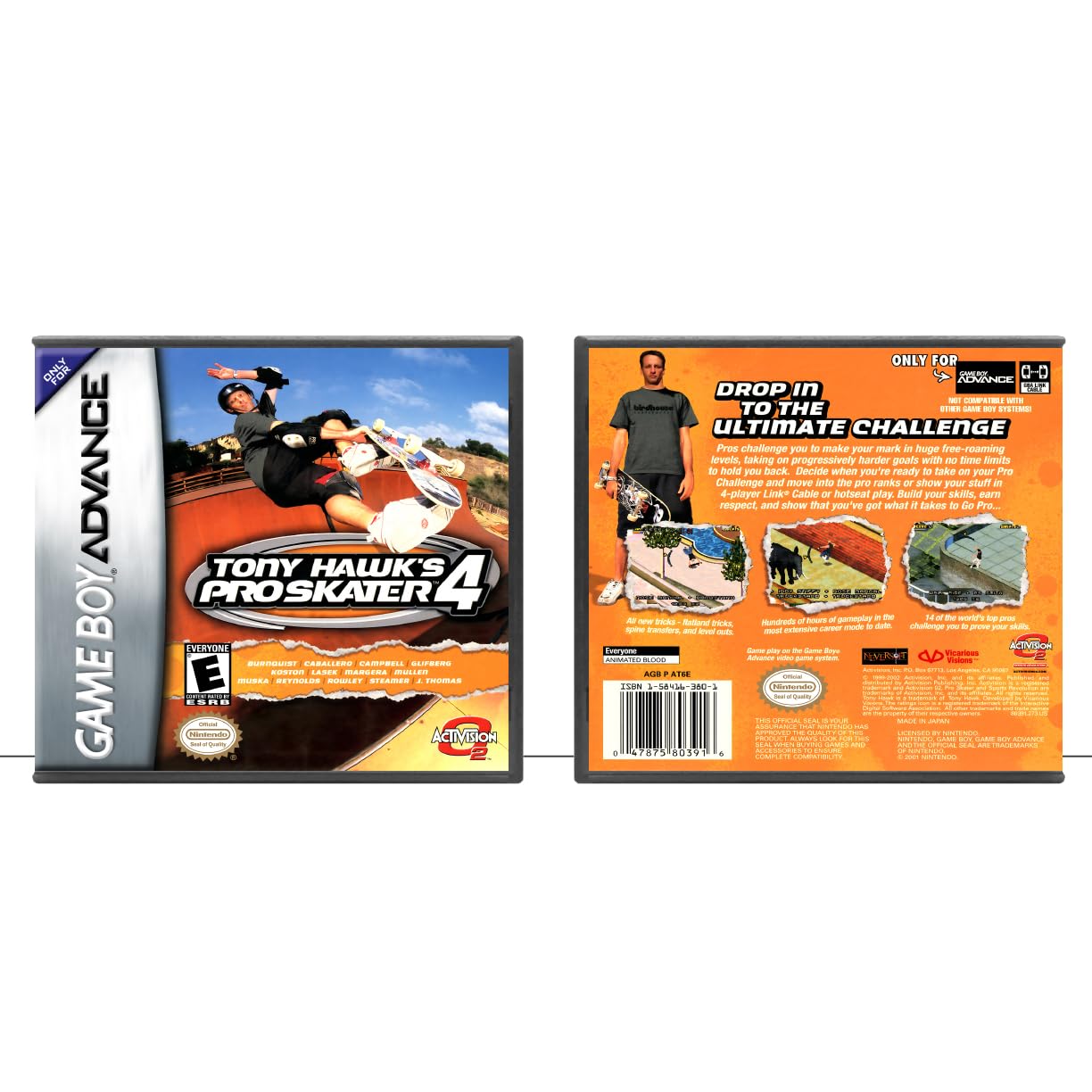 Tony Hawk's Pro Skater 4 | (GBA) Game Boy Advance - Game Case Only - No Game