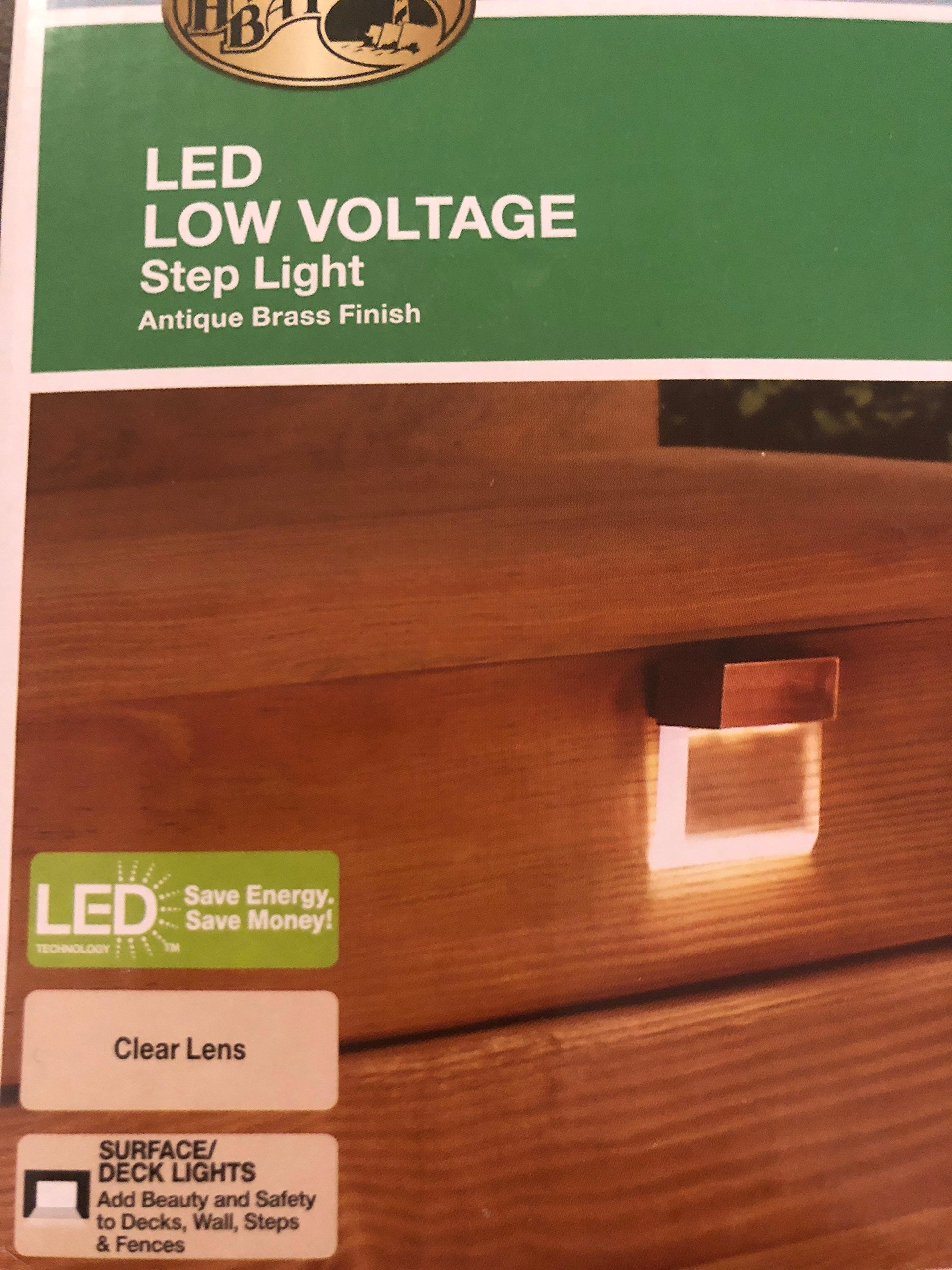 Low-Voltage Antique Brass LED Plastic Clear Stair Light