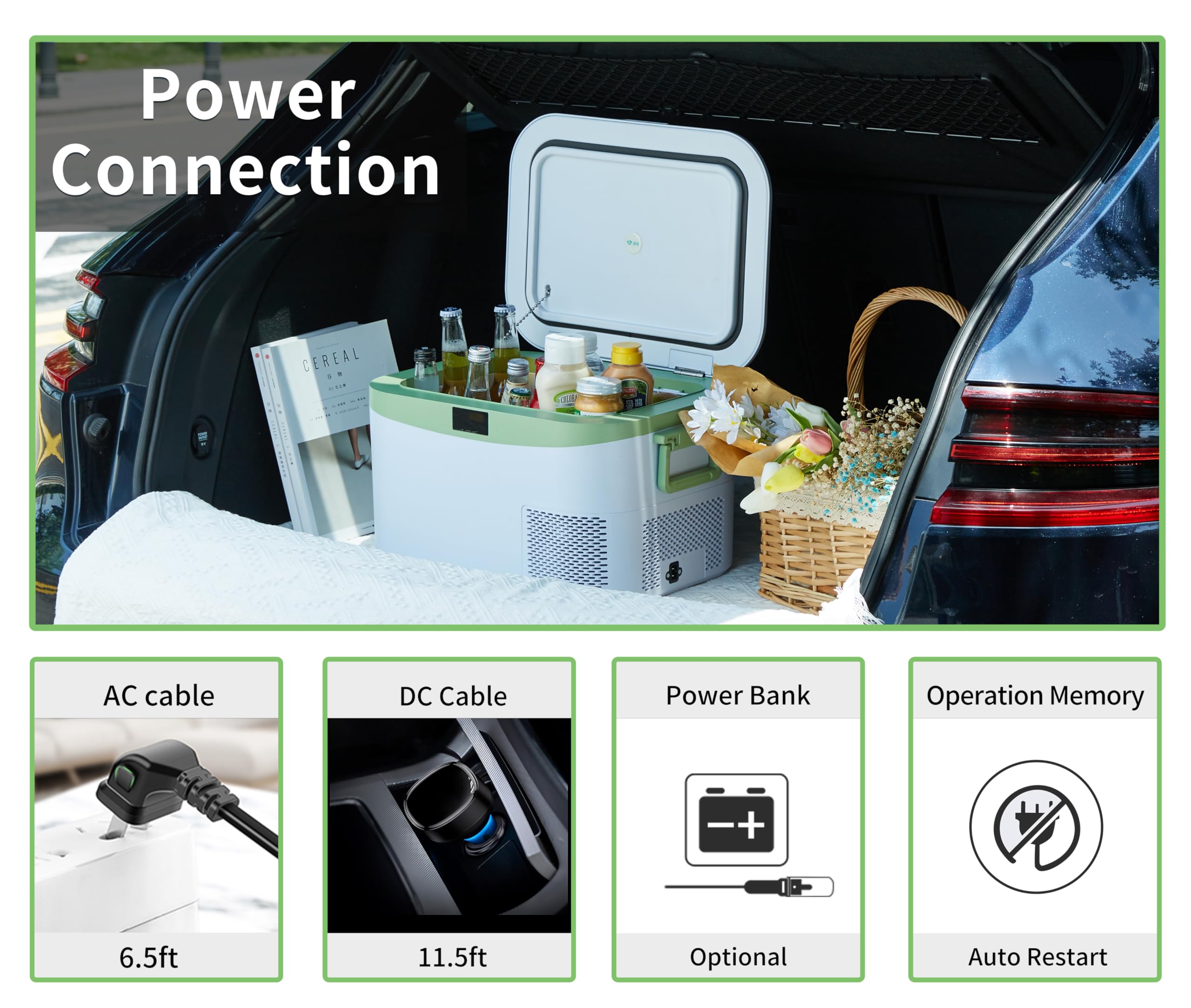 Megiu 12 Volt Refrigerator Portable Car Freezer 13.5 Quart (12.8 Liter) Compressor Cooler 12V/24V DC 110~240 Volt AC for Truck Van RV Camper SUV Boat Travel Camping Road Trips Tailgating -18℃~+15℃
