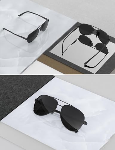 LUENX Aviator Sunglasses for Men Women Polarized - UV 400 Protection 59 mm(Gradient Black Purple)