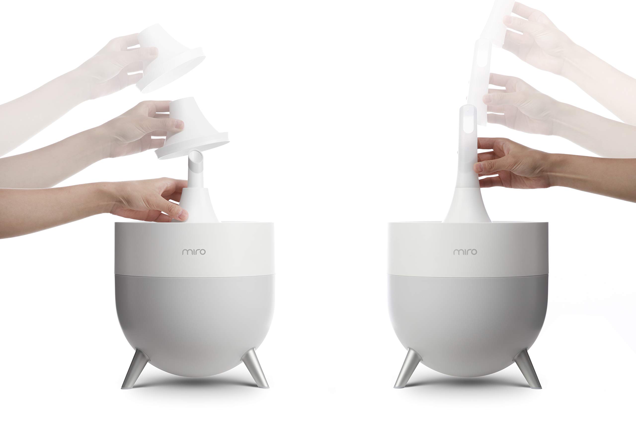 Miro NR07S Humidifier - Completely Washable Modular Humidifier, Easy to Clean, Easy to Use, Large Room - Cool Mist, Sanitary, Top-Fill Ultrasonic Humidifier with Whisper Quiet and Powerful Output