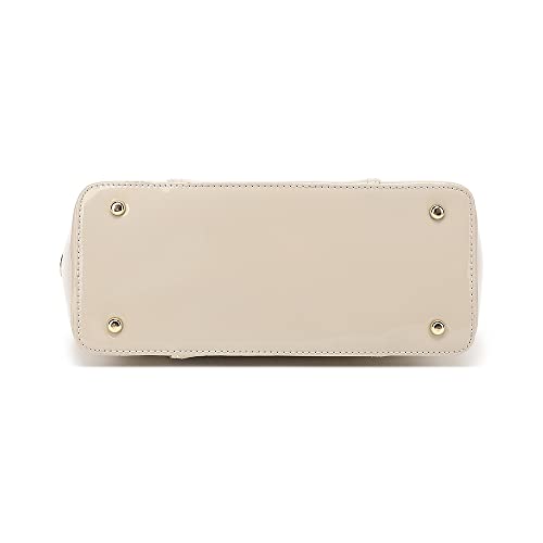 Style Strategy 2 in 1 Push Lock Handbags for women Hardware Chain Crocodile Textured bone patent leather bag with small crossbody