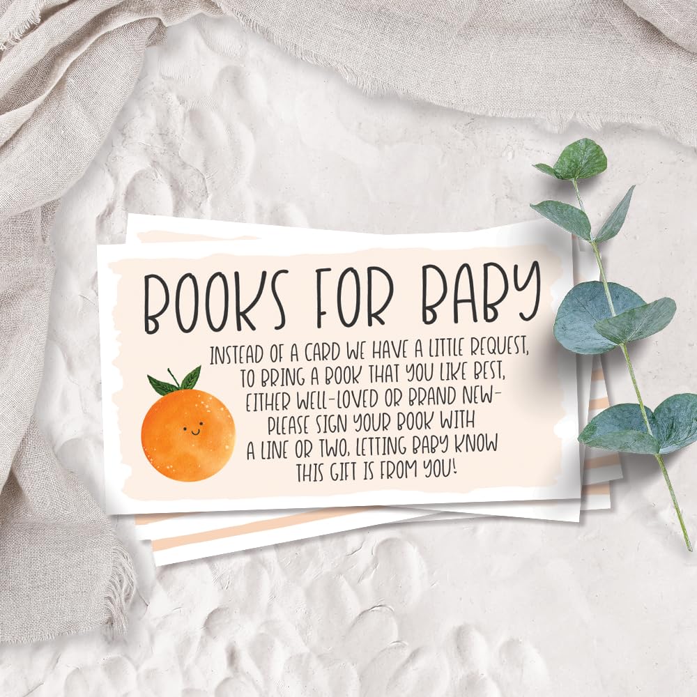 m&h invites 50 Little Cutie Books for Baby Shower Request Cards - Invitation Inserts - Gender Neutral or Girl Baby Shower