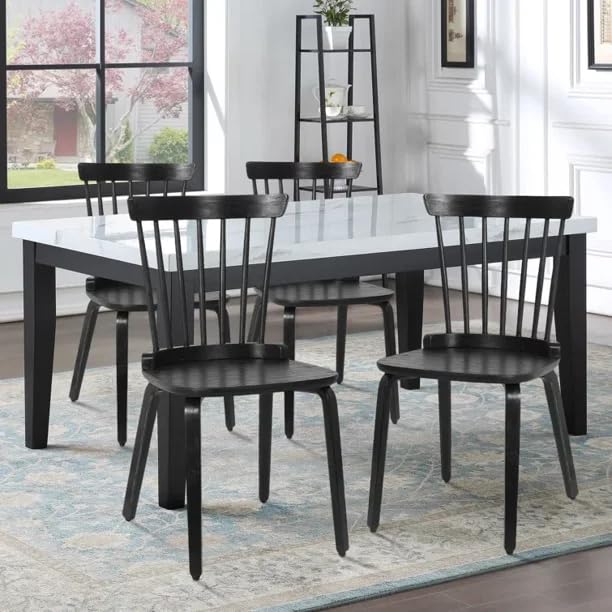 loniko DJWSY01 Dining Chairs, 2PCS, Black
