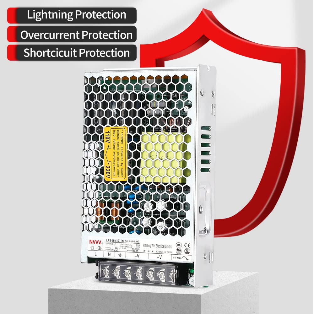 NVVV LRS-50-12 Switching Power Supply 12V 4.2Amp Enclosed Switchable Power Supply