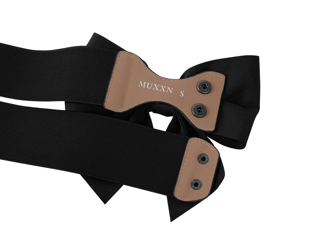 MUXXN Ladies Classy Plus Elastic Wasit Belts for Dress (Black L)