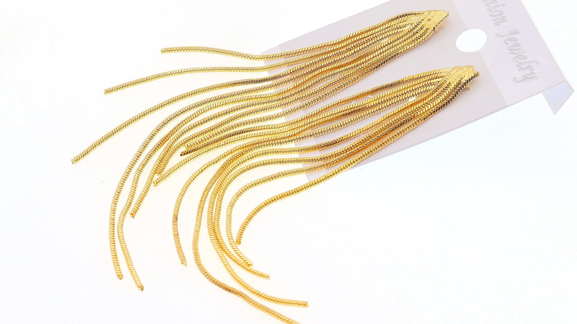 Long Chain Gold Tassel Earrings for Women Prom Statement Dangle Drop Earrings Elegant Formal Bridesmaid Bride Wedding Gifts