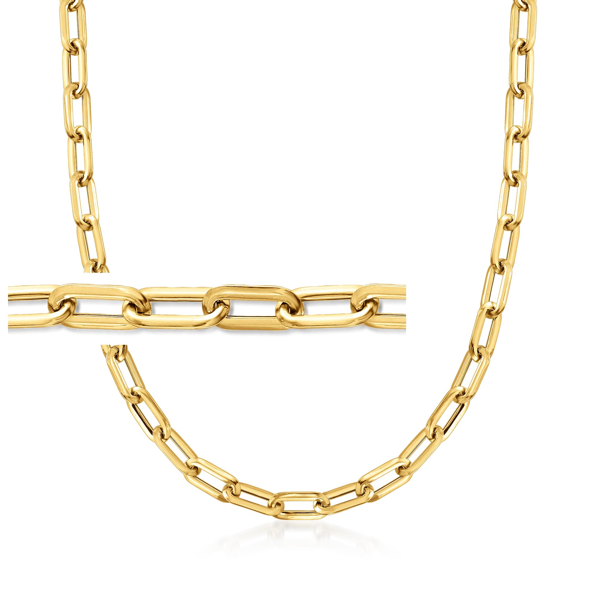 Ross-Simons Italian 18kt Yellow Gold Paper Clip Link Necklace. 16 inches