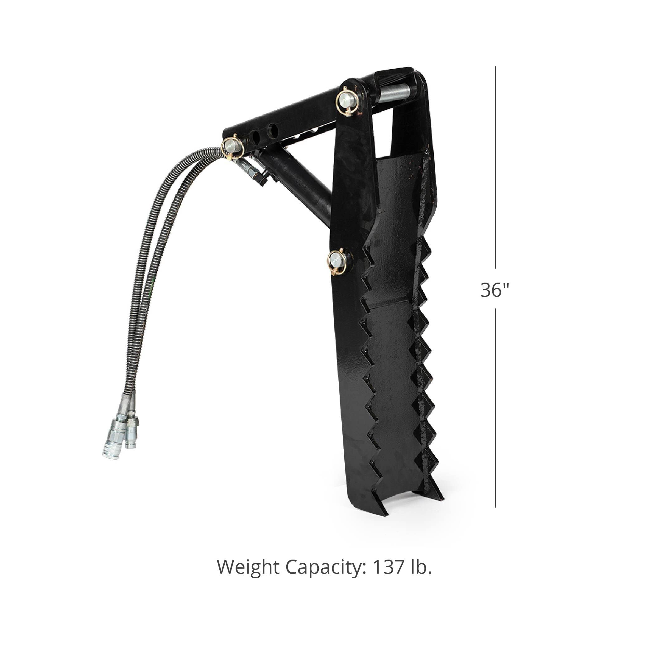 Titan Attachments 36in Hydraulic Backhoe Thumb Excavator Attachment, 1/2in Thickness Heavy-Duty Weld-On Mechanical Thumb with Hydraulic Cylinder