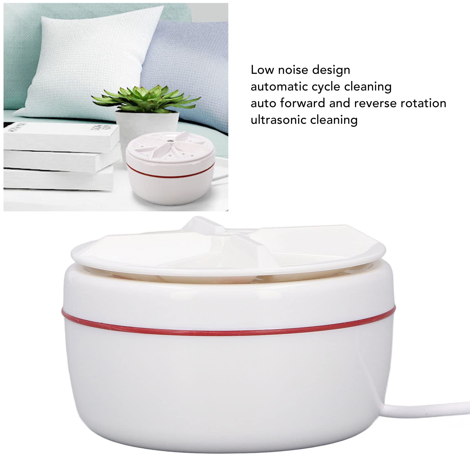Mini Washing Machine, 30W 5V Foldable Design Sonicleaning Automatic Cycle USB Power Portable Washing Machine for Socks Underpant, Small Washer for Home Business Travel College Room