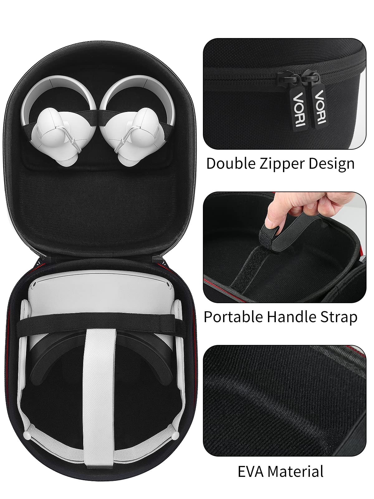 Ryoko Hard Carrying Case Compatible with Quest 2 Basic Version VR Gaming Headset and Touch Controllers Accessories, Suitable for Travel and Home Storage