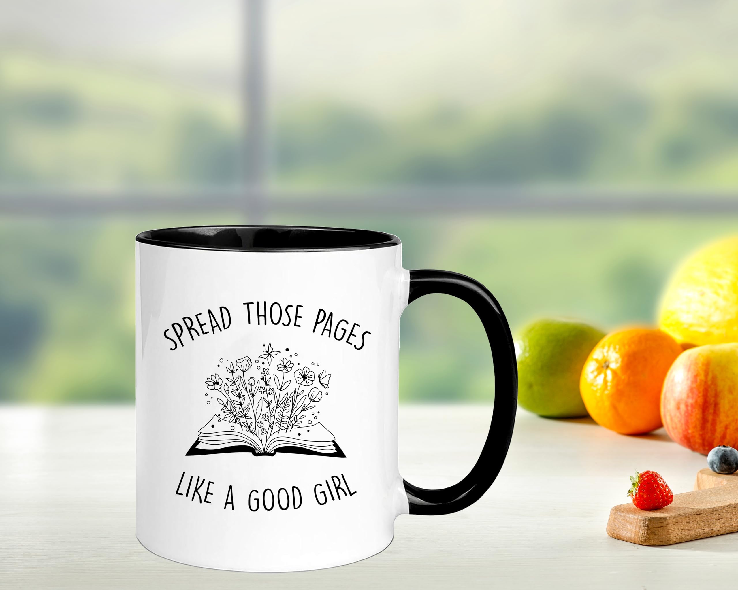 Yalocib Funny Good Girl Reader Mug, Spread Those Pages Like a Good Girl Mug, Funny Reading Mug, Book Lover Mug, Spicy Reader Mug, 11oz Ceramic Coffee Mug/Tea Cup