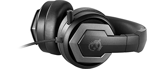MSI Immerse GH61 Gaming Headset, Hi-Res Virtual 7.1 Surround Sound, Built-in ESS DAC & AMP, 3D Audio, Swappable Ear Cushions, 3.5mm Jack/USB, Carrying Case Included, PC/Mac/PS4/Xbox