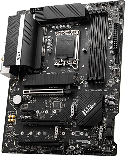 MSI PRO Z690-A WiFi ProSeries Motherboard (12th/13th/14th Gen Intel Core, LGA 1700 Socket, DDR5, PCIe 5, 2.5G LAN, M.2 Slots, Wi-Fi 6E, Bluetooth 5.3, ATX)