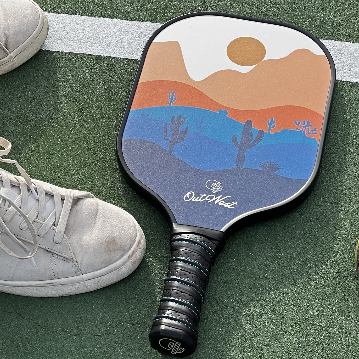 OutWest Sport Pickleball Paddle - Sunset | Graphite Carbon Face | Polypropelene Honeycomb Core | Cover Included | Out West Sport