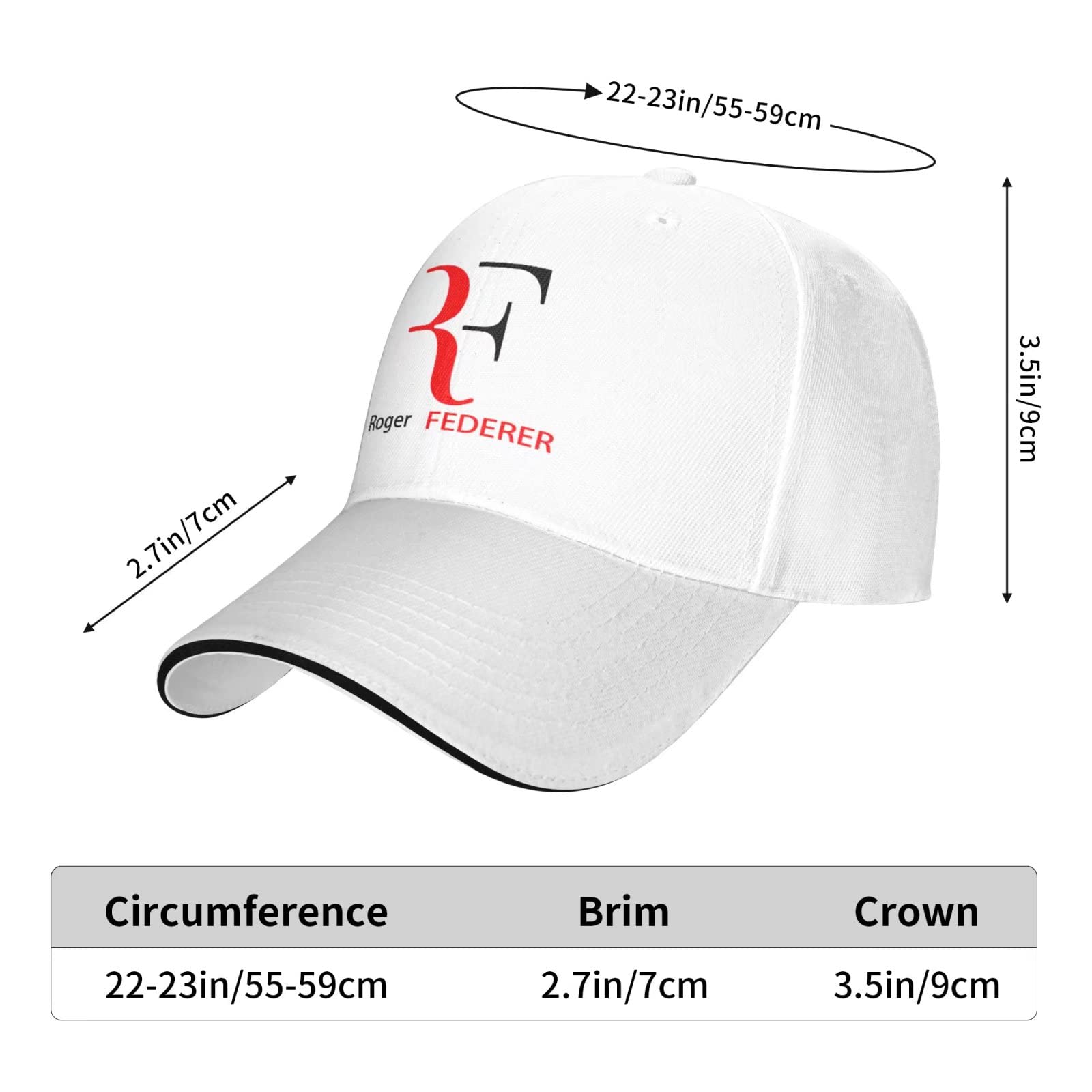 ROGER FEDERER Hat Mens Womens Hat Adult Unisex Trucker Hat Classic Adjustable Sandwich Baseball caps Hats White