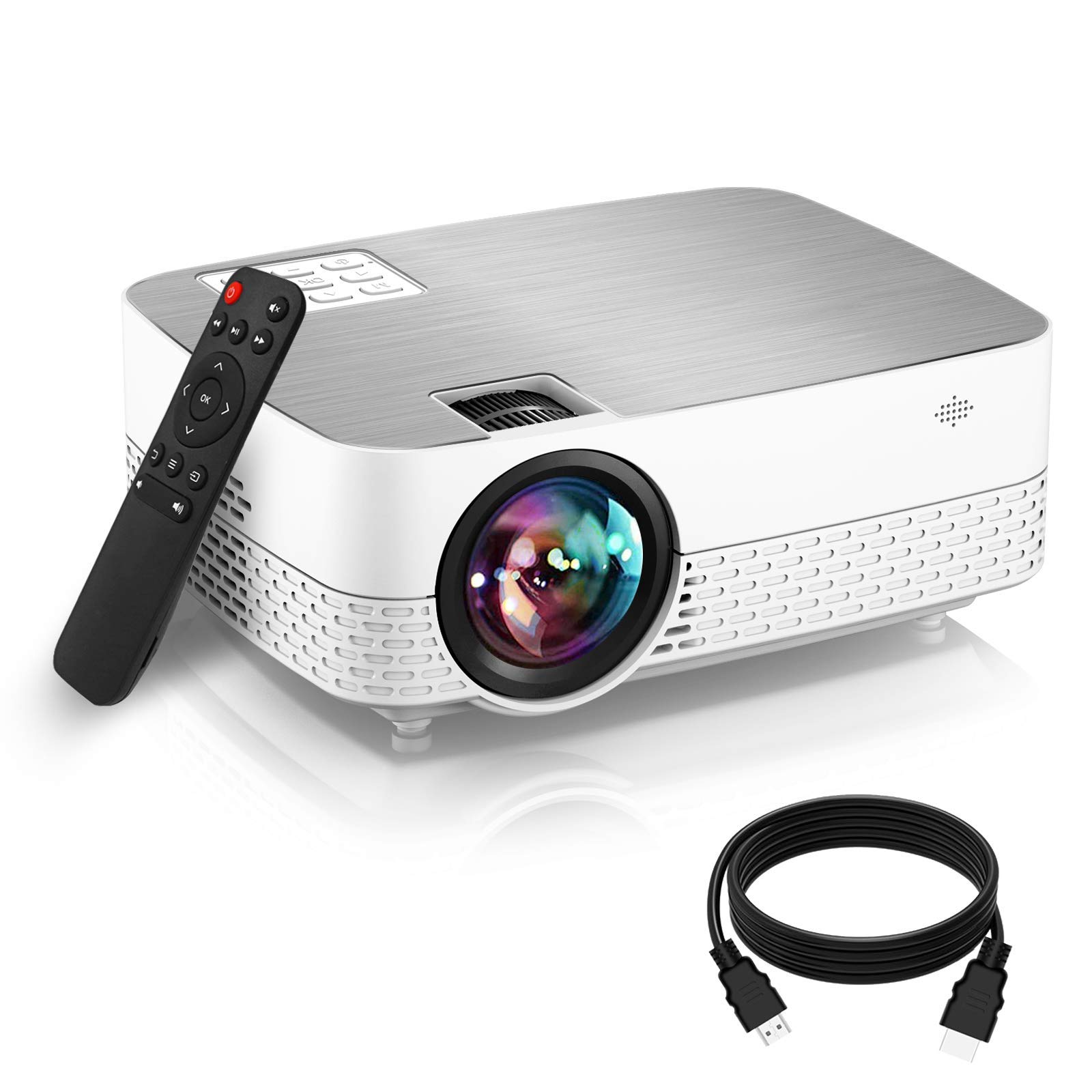 Movie Projector,6500 Lumens 1080P Supported HiFi Speaker for Home Theater Projector, 60,000 Hours LED lamp Life Outdoor Video Projector Compatible with TV Stick/Switch/Laptop/PS5/USB/HD Bloomidea