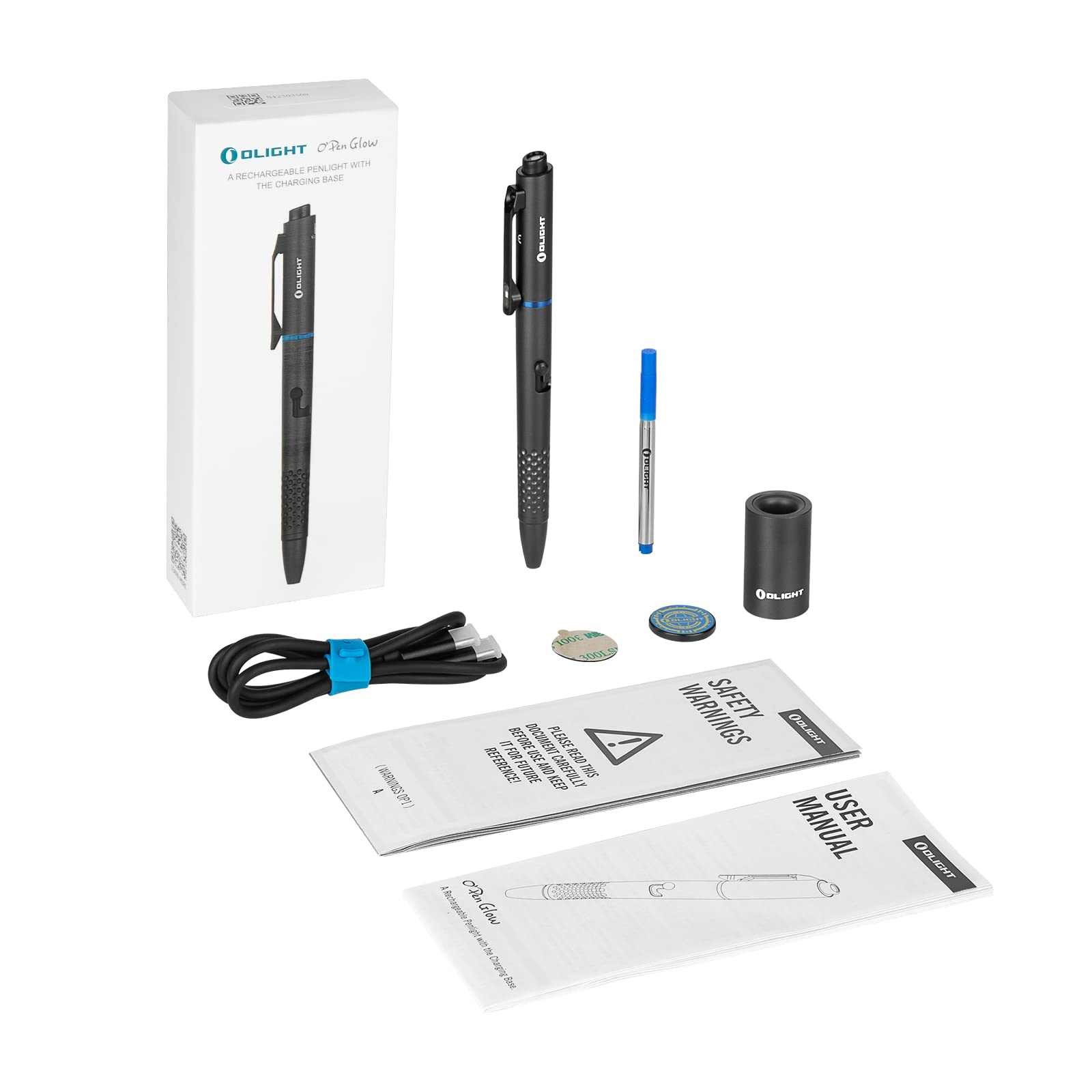 OLIGHT O'Pen Glow EDC Pen Light, 120 Lumens with Green Beam, Rechargeable LED Flashlight for Outdoor Uses, Writing, Adventure, Professional Business Gift(Black)