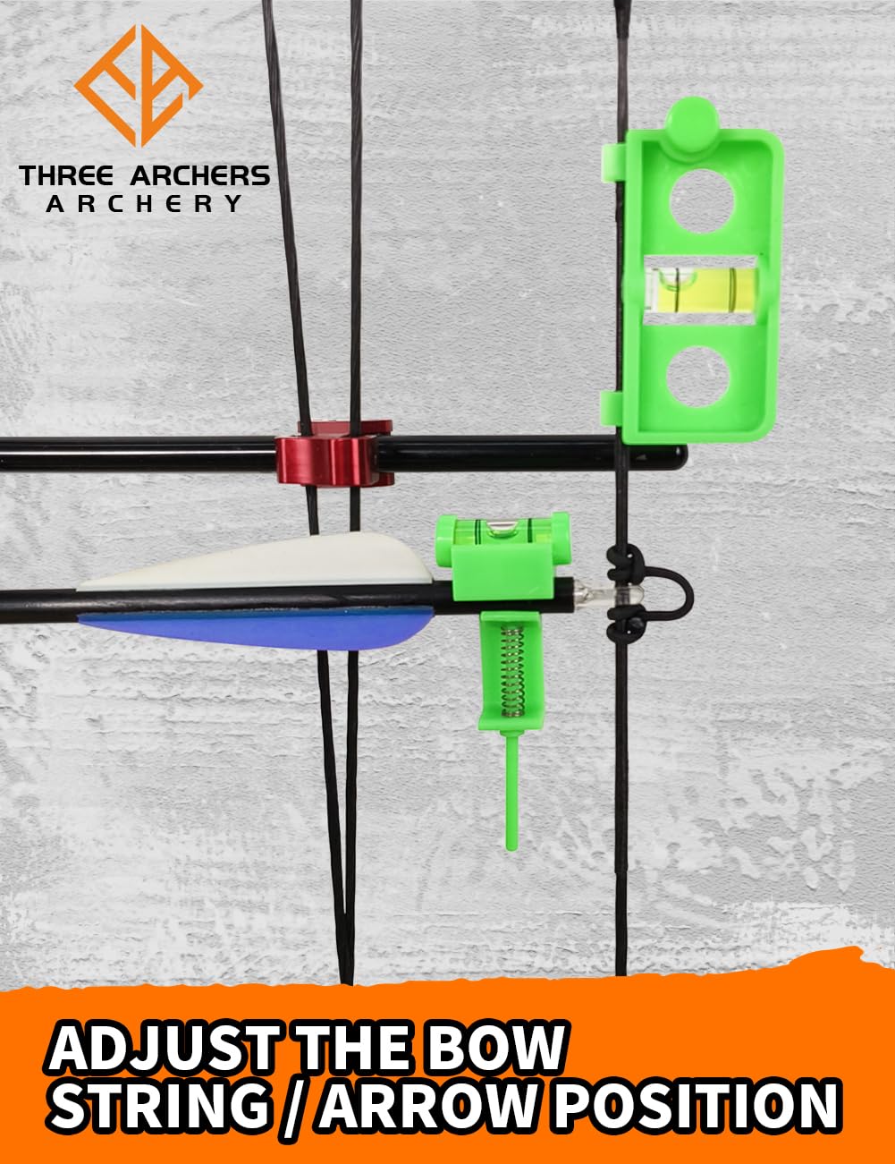 THREE ARCHERS Archery Bow Tuning and Mounting String Level Combo Kit for Compound Bows (Orange)