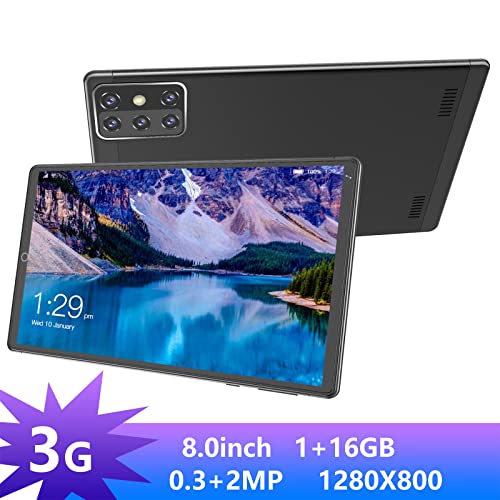 Yanvan Android 5.1 Tablet 8 Inch, 1GB RAM 16GB Storage, 0.3MP+2MP Dual Camera, Eight Core Processor, 1280x800 IPS HD Display Screen, Wi-Fi Bluetooth 4000mAh
