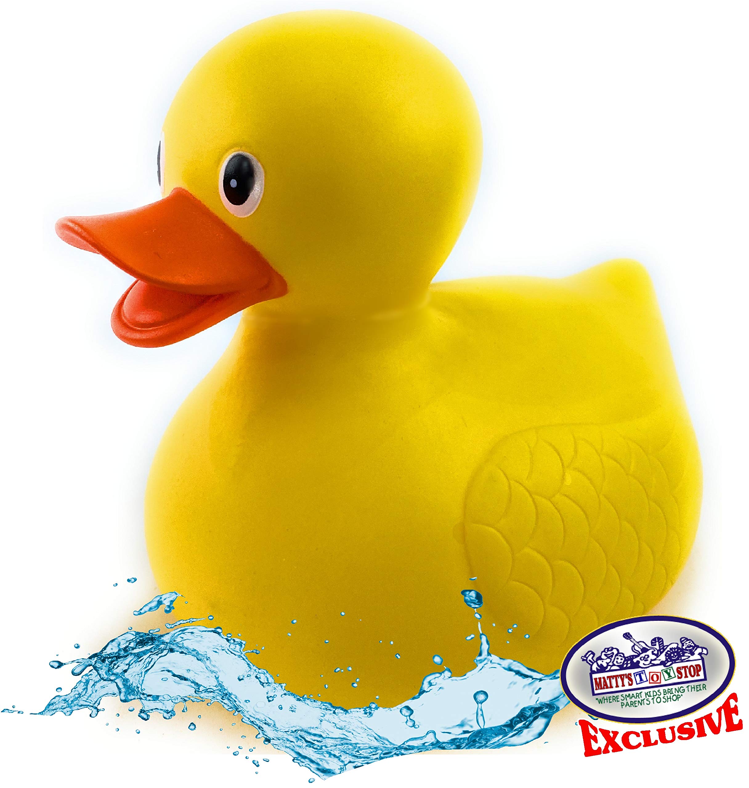 Mɑtty's Toy Stop Large Rubber Duck (9" x 6.5" x 7.5") Perfect for Bathtime, Pools, Etc.