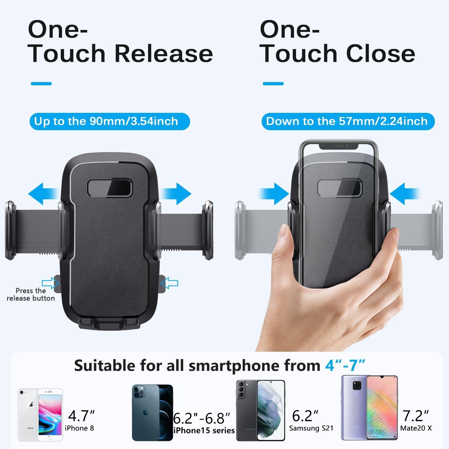 Phone Dash Mount for Car, Phone Holder for Car Windshield Dashboard Window, Gun Mount Hands Free Universal Automobile Cell Phone Holder Fit for iPhone Smartphones