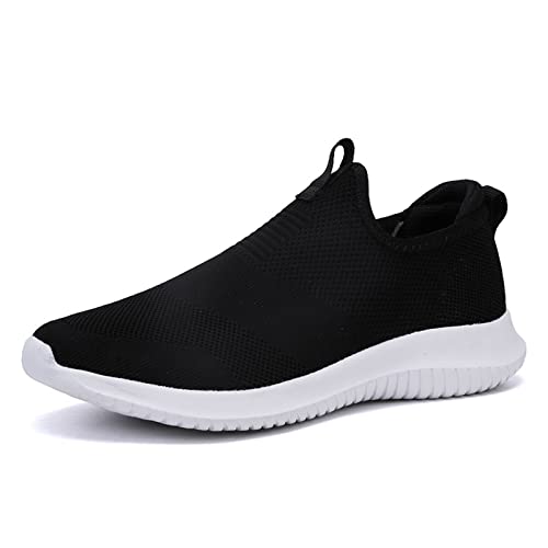 NIYAOSM Men's Casual Outdoor Sports Running Shoes Work Dress Shoes Indoor Women's Shoes Non Slip Durable Couple Shoe Black and White Size 6