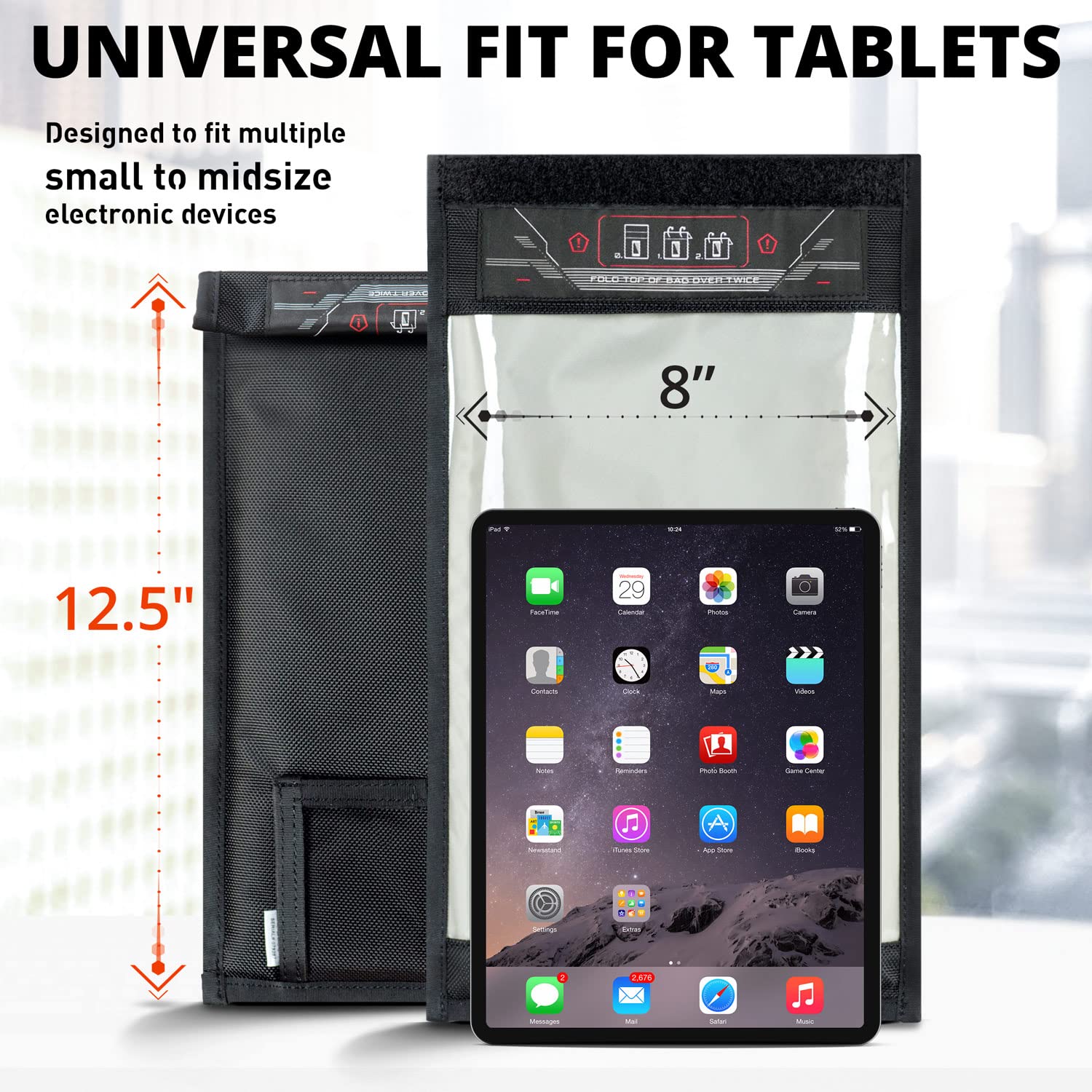Mission Darkness Window Faraday Bag for Tablets // Device Shielding for Law Enforcement, Military, Executive Privacy, EMP Protection, Travel & Data Security, Anti-Hacking & Anti-Tracking Assurance