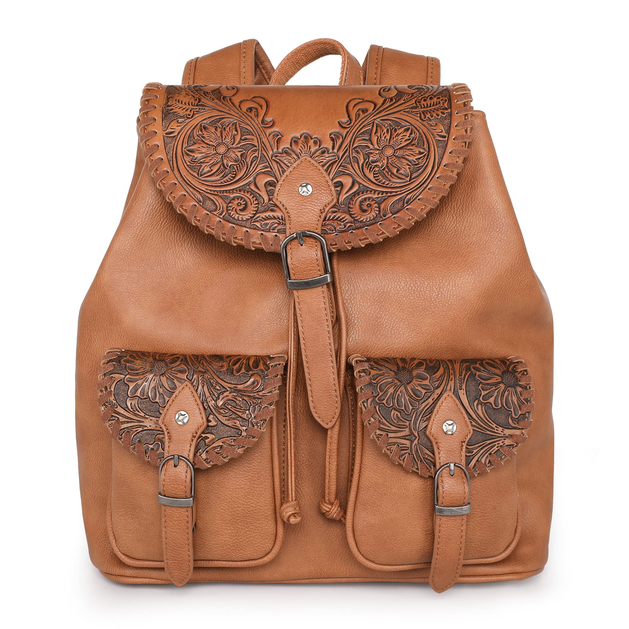 Montana West Western Tooled Collection Backpack Large Travel Western Backpack for Women MW1173-9110BR