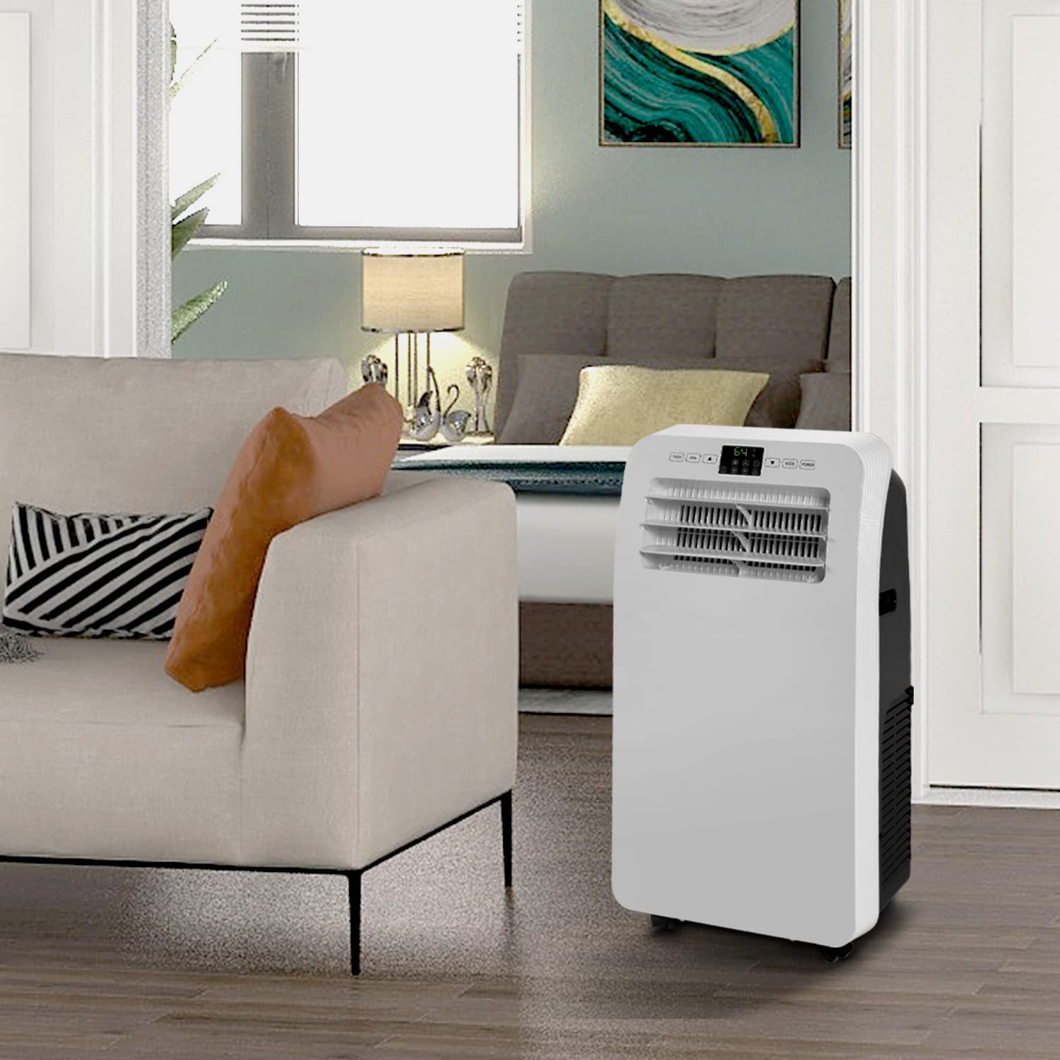Rotihom 12000BTU Portable Air Conditioner, Home AC Unit with Remote Control, 3-in-1 Portable AC Unit with Quiet Operation, Dehumidifier Function, Built-in Fan Modes, Cooling
