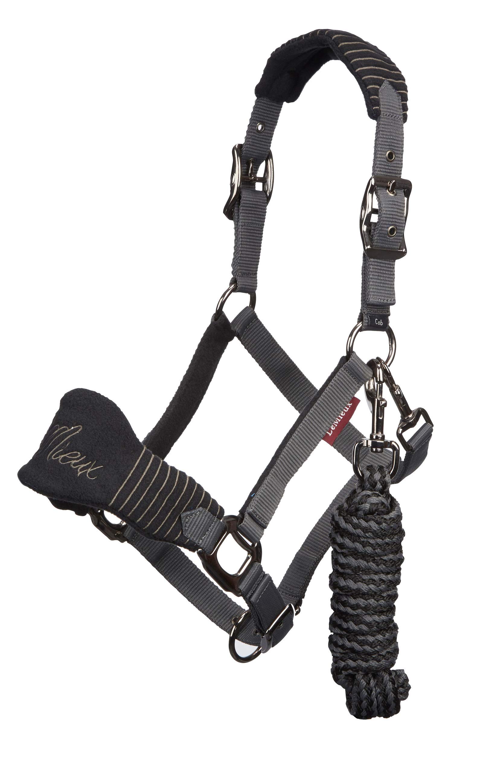 LeMieux Vogue Fleece Headcollar - Halter & Leadrope (Black - Full)