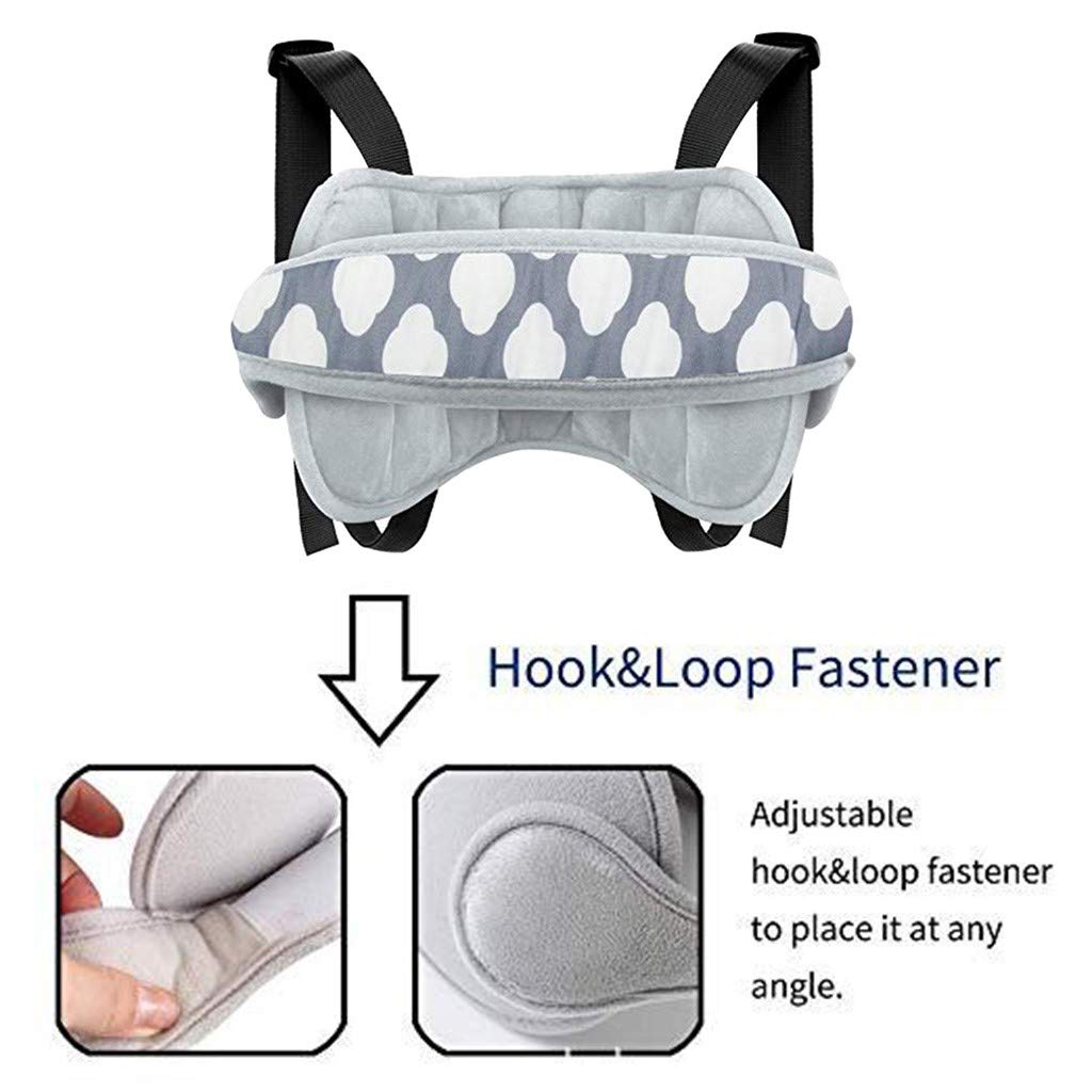 YJYdada Child Car Seat Headrest Sleep Support with Protective Pad Baby Head Restraint (Gray)