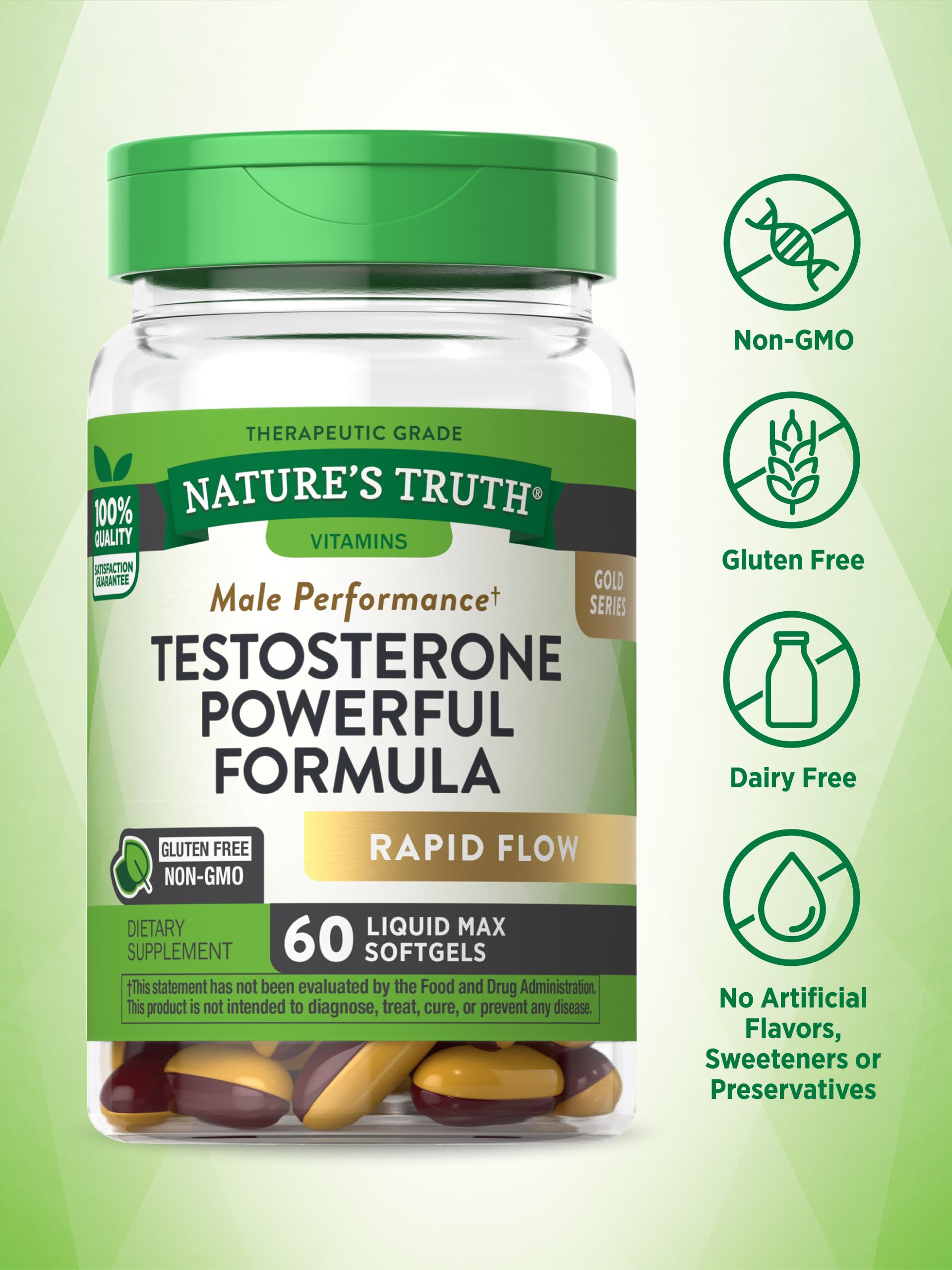 Nature's Truth Testosterone Supplement for Men | 60 Softgels | Non-GMO and Gluten Free Formula
