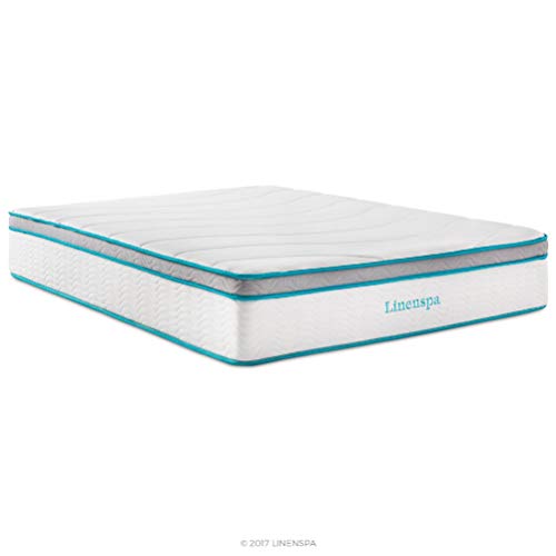 Linenspa 12 Inch Gel Memory Foam Hybrid Mattress - Ultra Plush - Individually Encased Coils - Sleeps Cooler Than Regular Memory Foam - Edge Support - Quilted Foam Cover - Full
