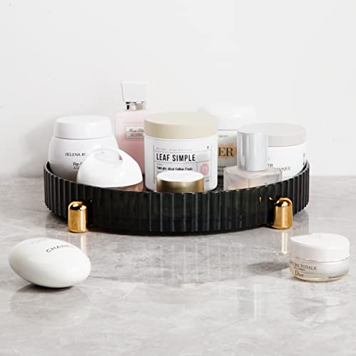 ROWNYEON 360 Rotating Makeup Organizer 1 Tier skincare organizers Bathroom Organizer Perfume Organizer Spinning Cosmetics Organizer for Vanity,Cabinets, Pantry, Fridge, Kitchen