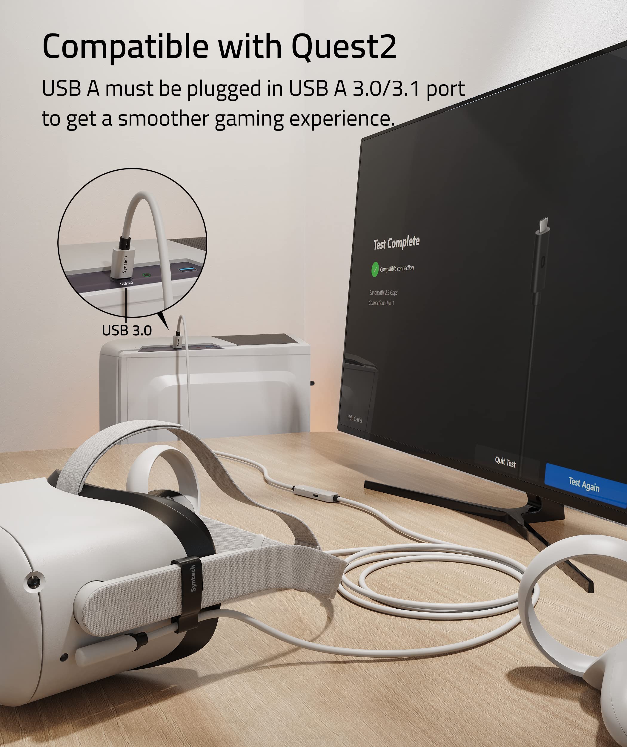 Syntech Charging Link Cable 16FT and Standard Link Cable 16FT Compatible with Oculus/Meta Quest 2/1