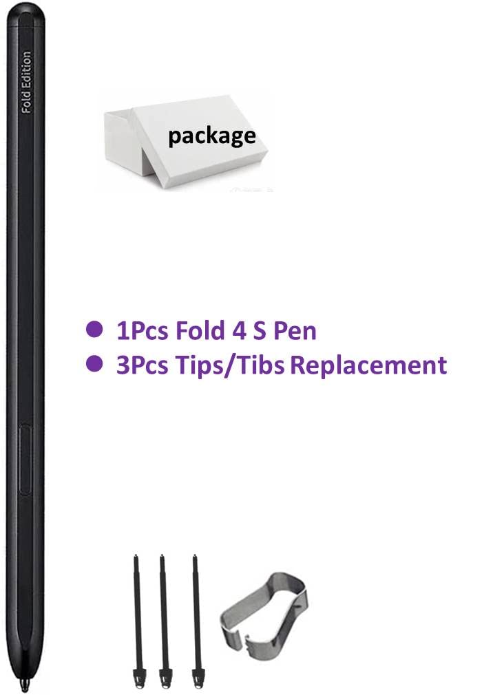 Z Fold 6/ Fold 5 S Pen Fold Edition Replacement Stylus Pen Compatible with Galaxy Z Fold 4 and Z Fold 3 Phone Only +Tips/Nibs Black