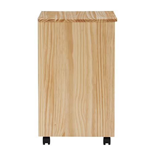 Linon Home Decor Products Corinne Six Drawer Storage, Natural Rolling Cart