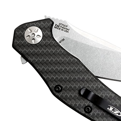 Zero Tolerance 0770CF Folding Knife; 3.25β High-Performance Crucible S35VN Steel Blade, Stonewashed Finish, Carbon Fiber Handle, SpeedSafe Assisted Opening, Liner Lock, Reversible Pocketclip; 3 OZ , black
